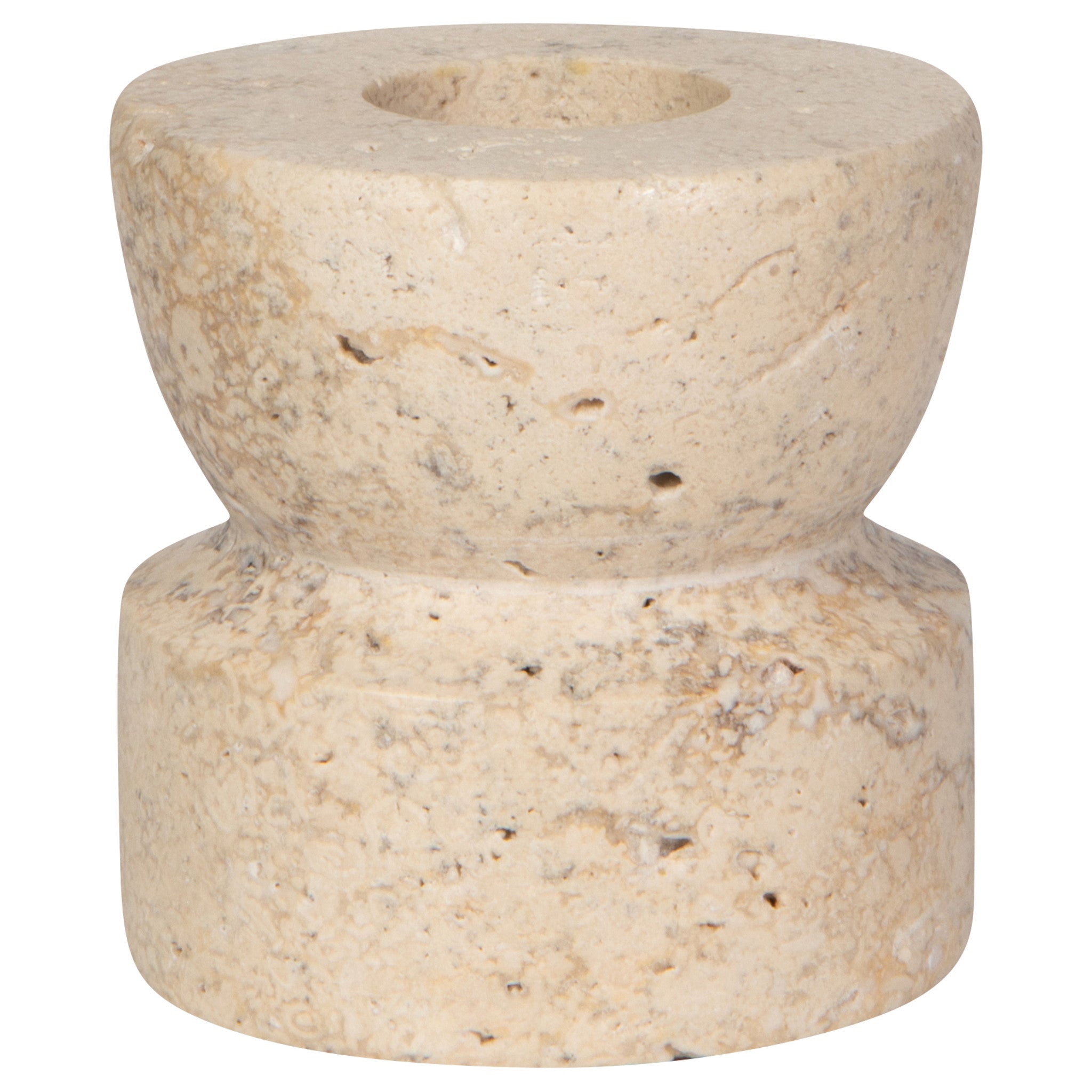 Petra Travertine Travertine Candle Holder 2 inch