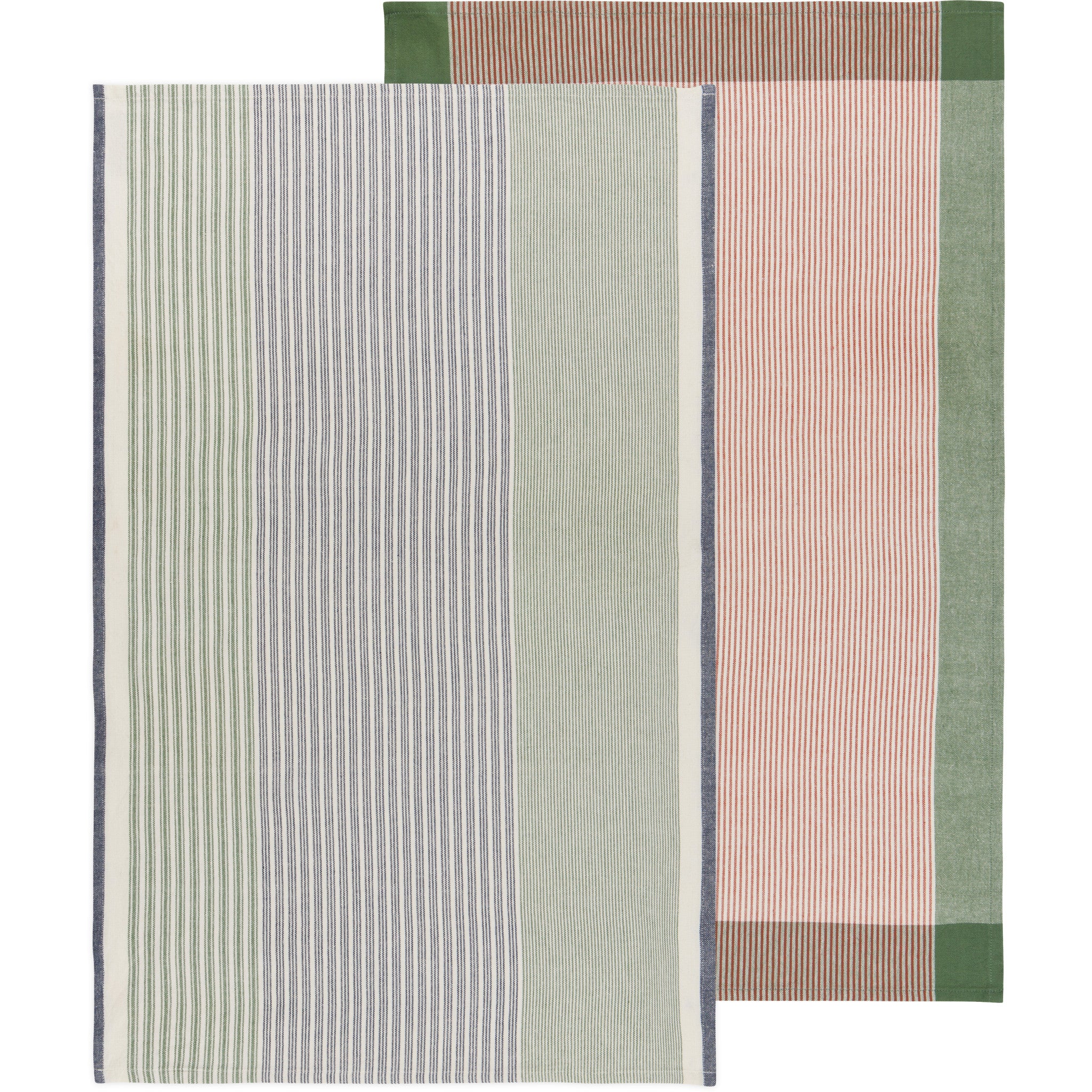 Jade Green Array Stripe Dishtowel Set of 2