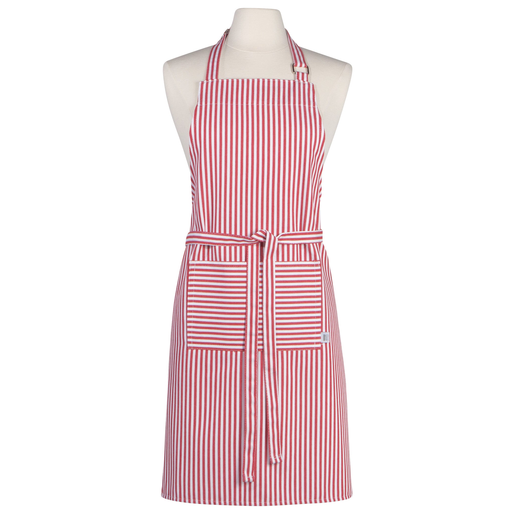 Red Narrow Stripe Chef Apron
